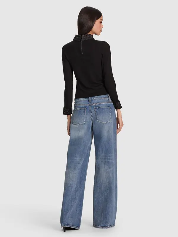 Alice + Olivia Porla Embellished Collared Sweater