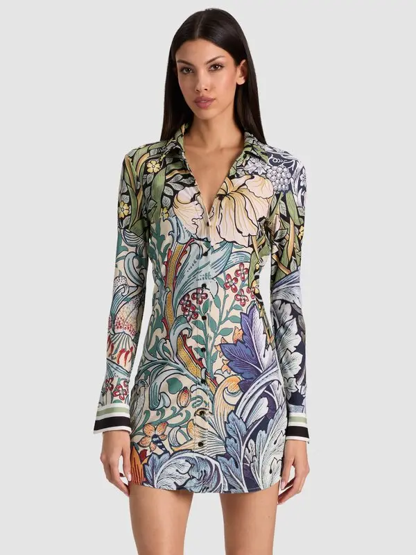 Alice + Olivia Freya Button Down Mini Dress