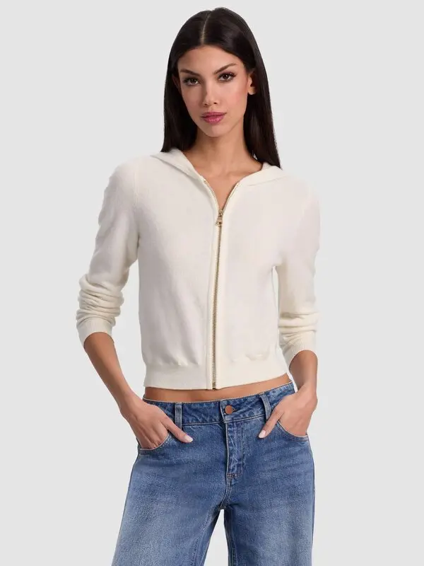 Alice + Olivia Dollie Cashmere Zip-up Hoodie