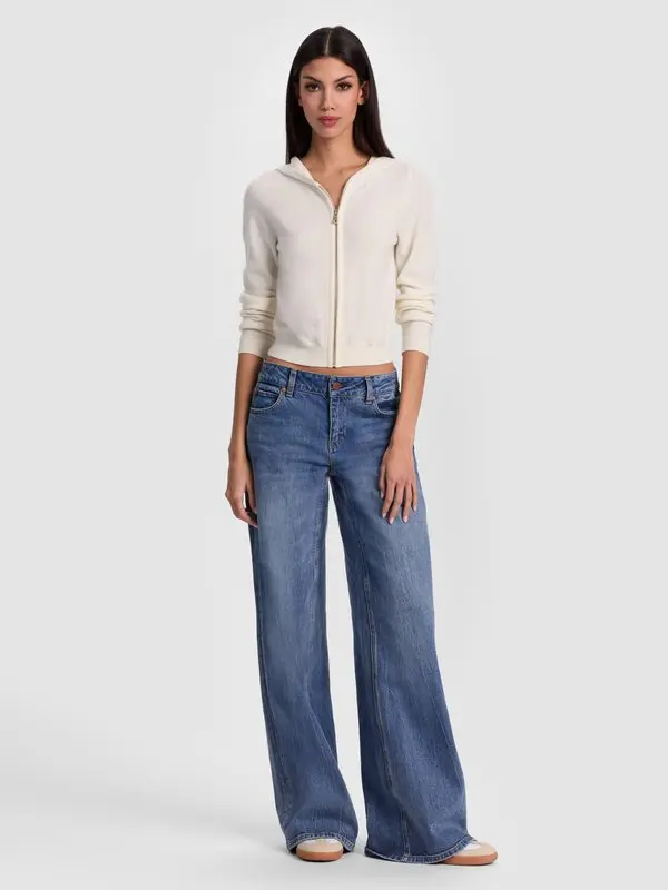 Alice + Olivia Dollie Cashmere Zip-up Hoodie