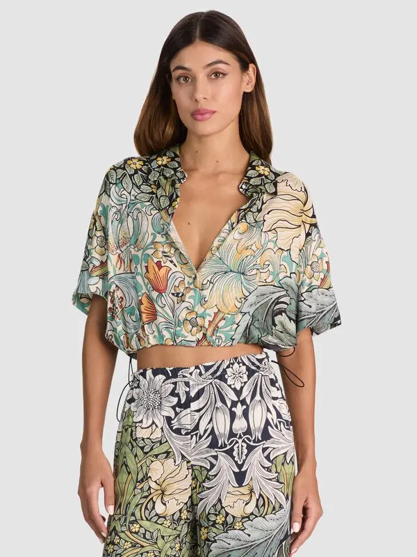 Alice + Olivia Mio Bubble Cropped Top