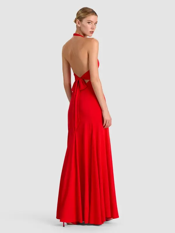 Alice + Olivia Tinley Tie Back Maxi Dress