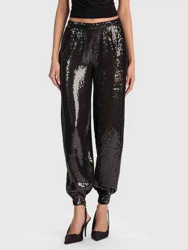Alice + Olivia Declan Sequin Pull On Genie Pant