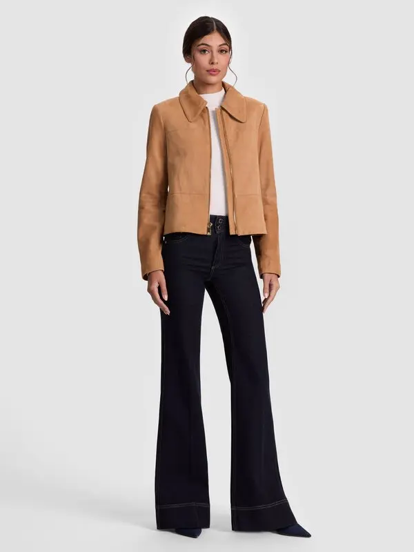 Alice + Olivia Logan Suede Short Coat