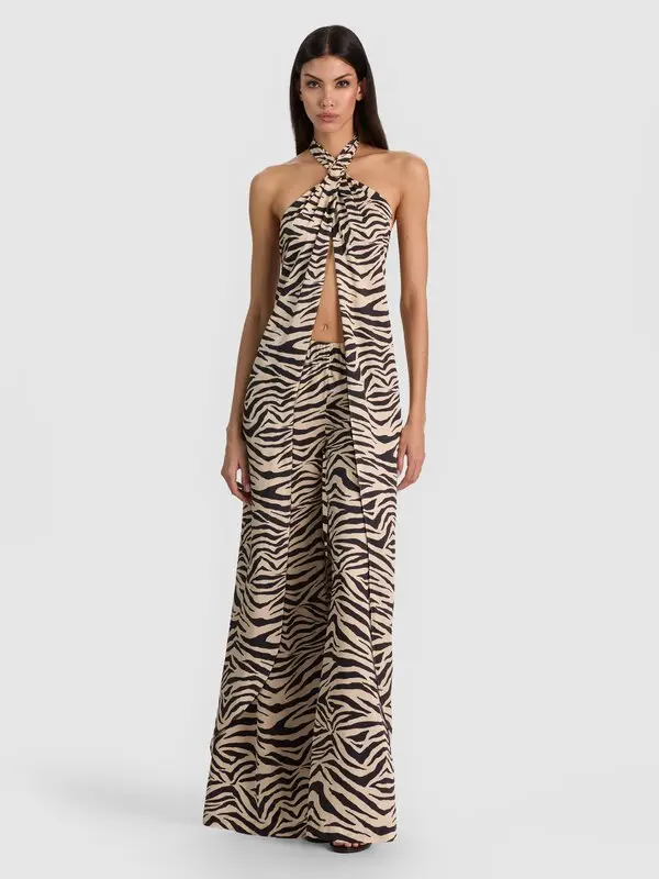 Alice + Olivia Selena Halter Hardware Open Maxi Top