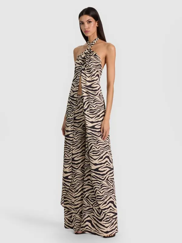 Alice + Olivia Selena Halter Hardware Open Maxi Top