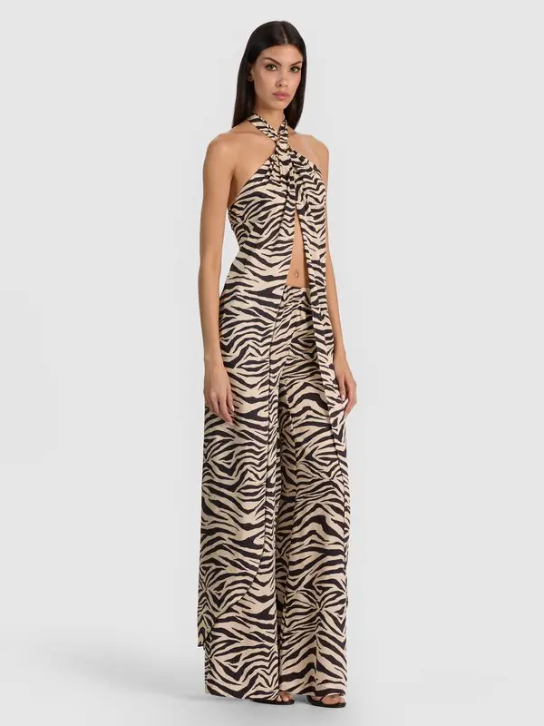 Alice + Olivia Selena Halter Hardware Open Maxi Top