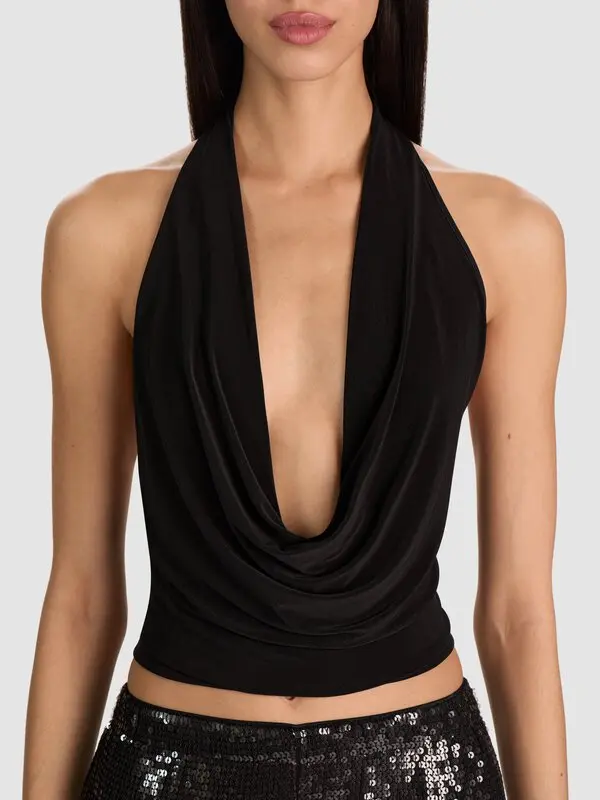 Alice + Olivia Erin Cowl Halter Top