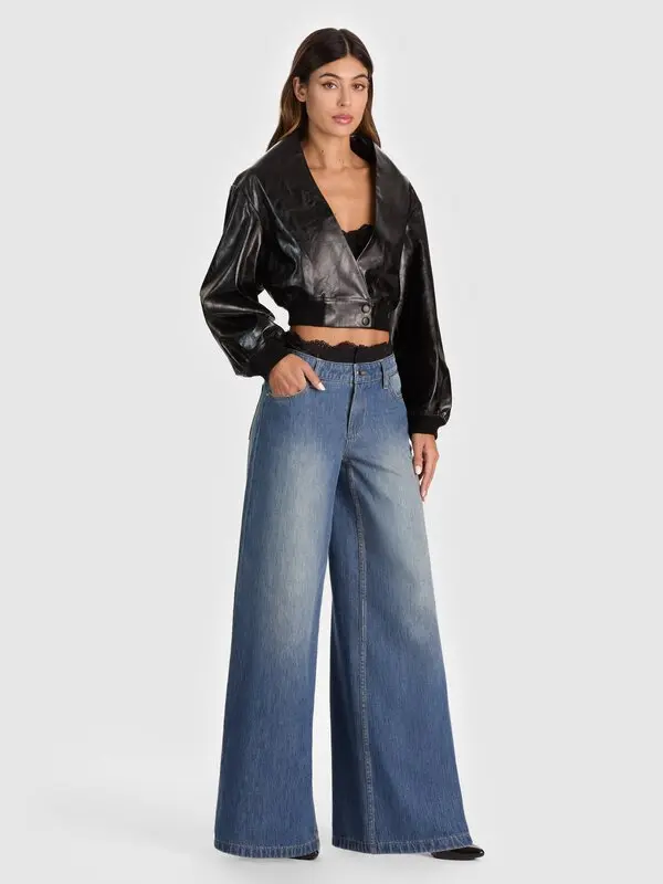 Alice + Olivia Sylvia High Neck Wrap Jacket