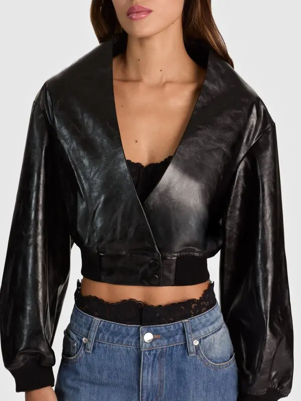 Alice + Olivia Sylvia High Neck Wrap Jacket
