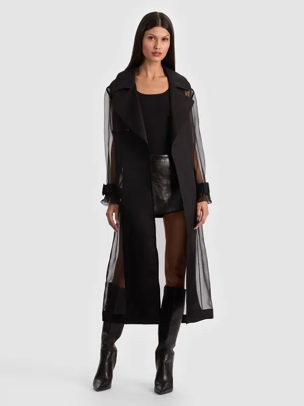 Alice + Olivia Silvia Sheer Maxi Trench