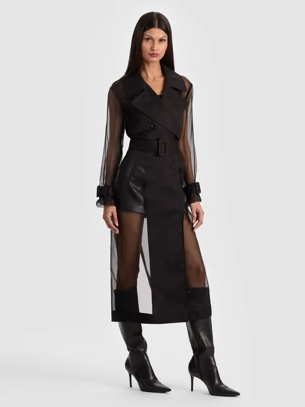 Alice + Olivia Silvia Sheer Maxi Trench