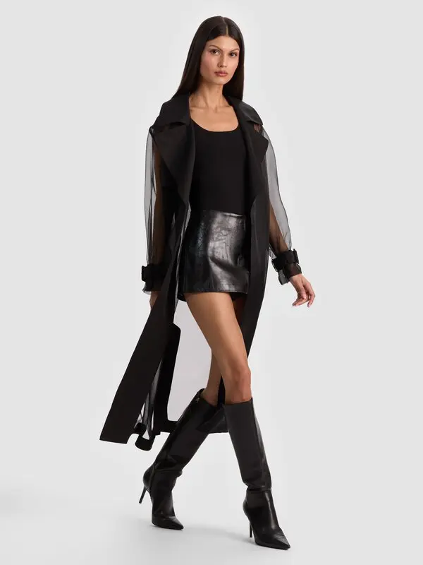 Alice + Olivia Silvia Sheer Maxi Trench