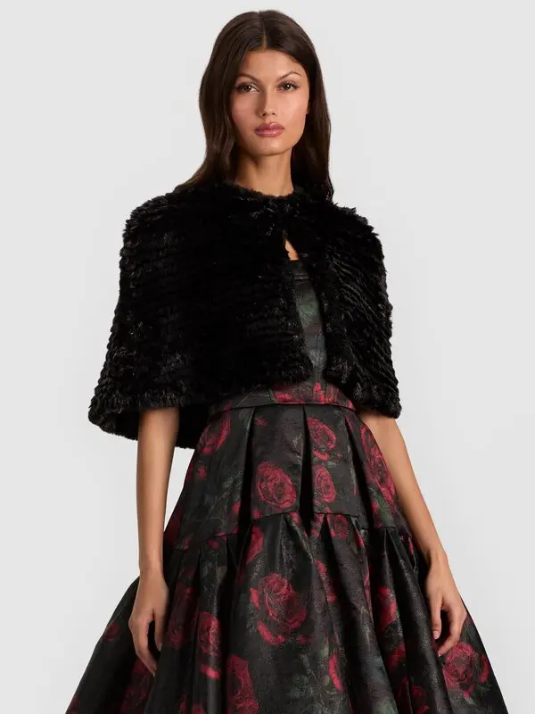 Alice + Olivia Deirdre Faux Fur Capelet