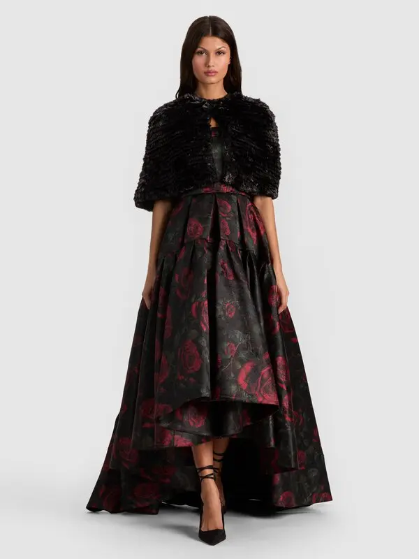 Alice + Olivia Deirdre Faux Fur Capelet