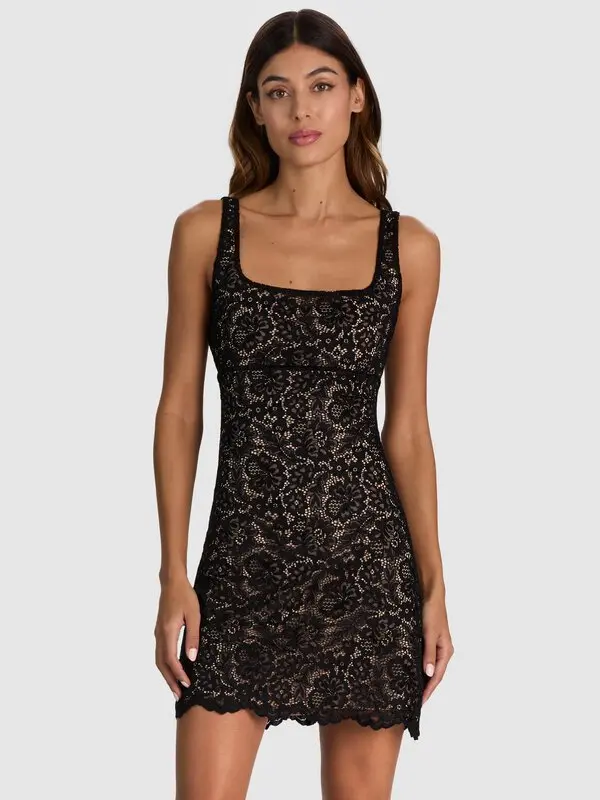 Alice + Olivia Mikeala Foil Lace Mini Dress