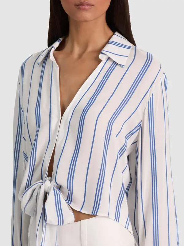 Alice + Olivia Hannon Tie Front Blouse