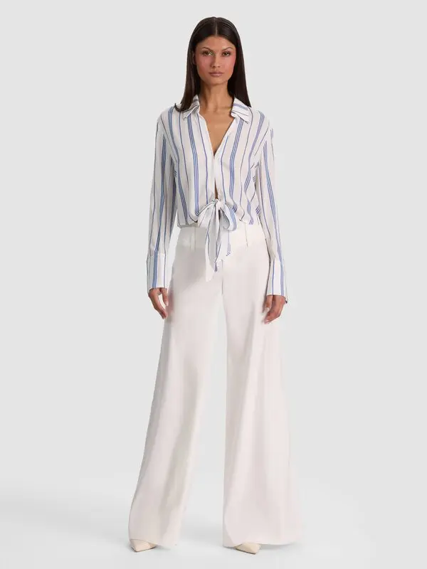 Alice + Olivia Hannon Tie Front Blouse