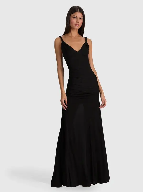Alice + Olivia Bianca Twist Strap Maxi Dress