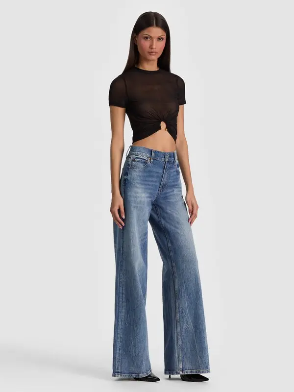 Alice + Olivia Courtney Ruched Front Tee