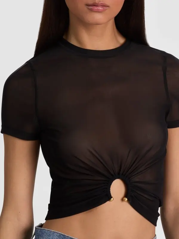 Alice + Olivia Courtney Ruched Front Tee
