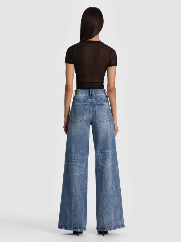 Alice + Olivia Courtney Ruched Front Tee