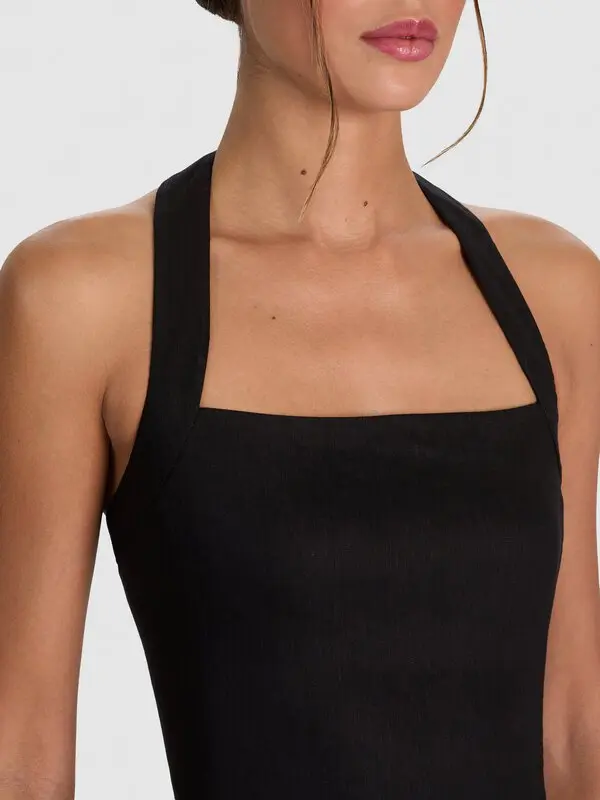 Alice + Olivia Fiona Halter Cropped Top