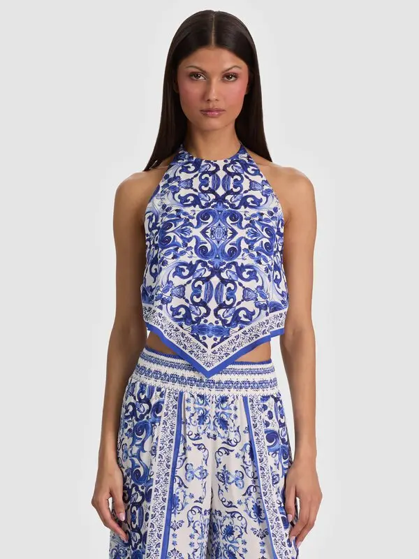 Alice + Olivia Frenchie Handkerchief Halter Top