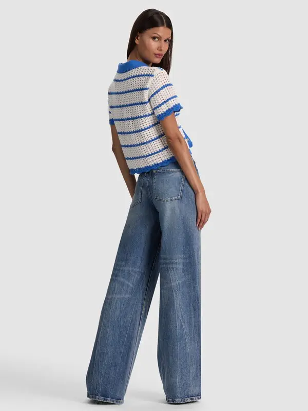 Alice + Olivia Randall Pointelle Polo Cardigen
