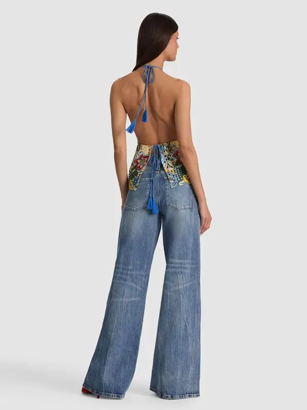 Alice + Olivia Karolina Halter Top