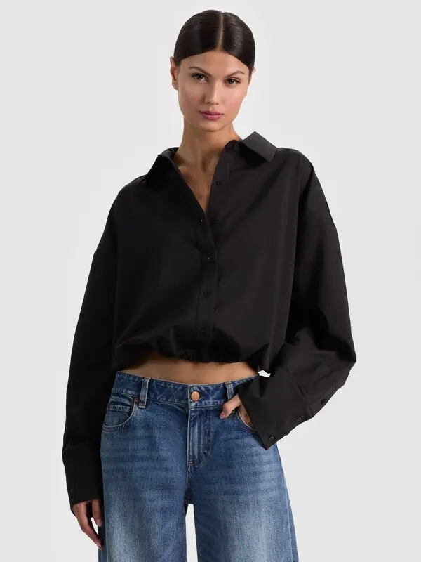 Alice + Olivia Tobie Cinched Button Down