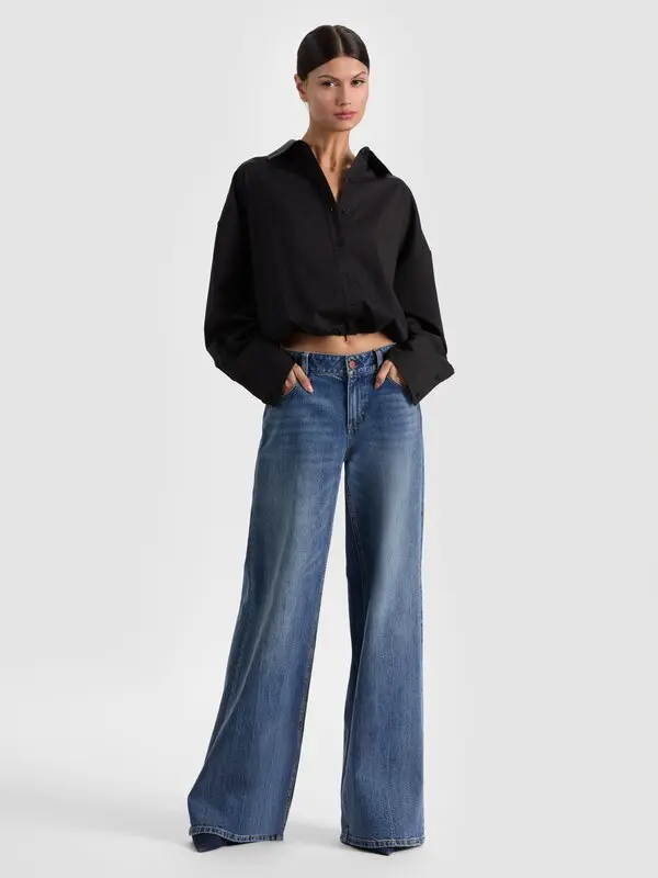 Alice + Olivia Tobie Cinched Button Down