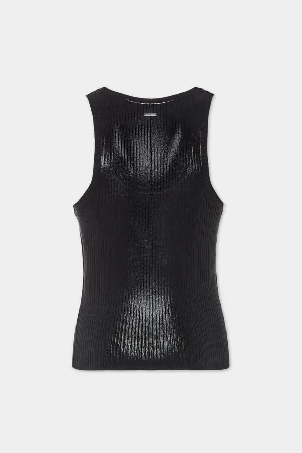 Dsquared2 Coated Ribbed Knit Top