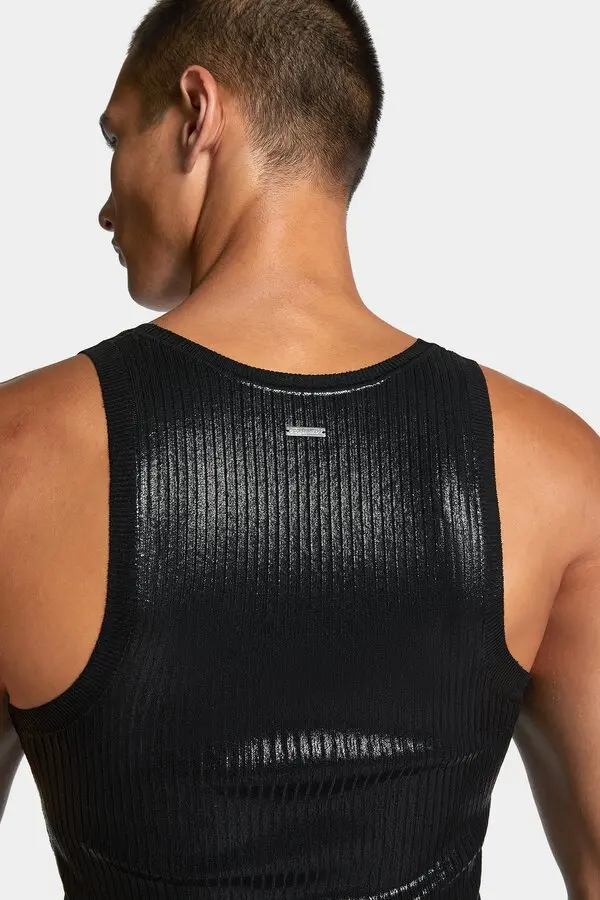 Dsquared2 Coated Ribbed Knit Top