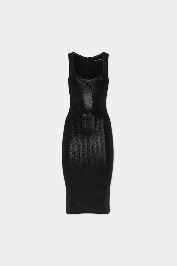 Dsquared2 Shimmer Knit Midi Dress - Black