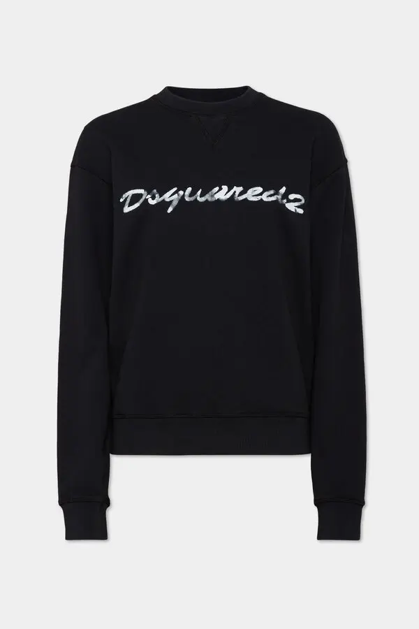 Dsquared2 Dyed Just Right Fit Doodle Sweatshirt - Black
