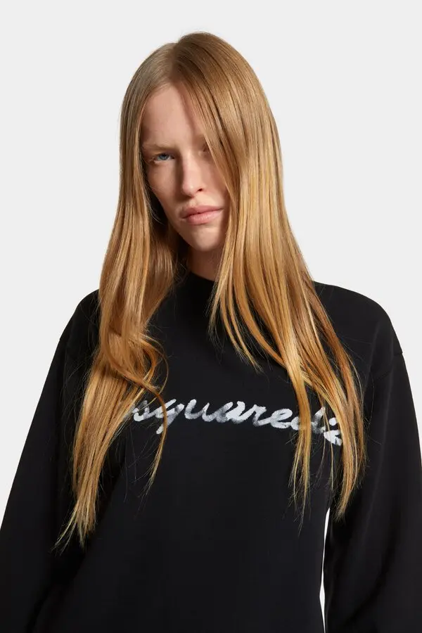 Dsquared2 Dyed Just Right Fit Doodle Sweatshirt - Black