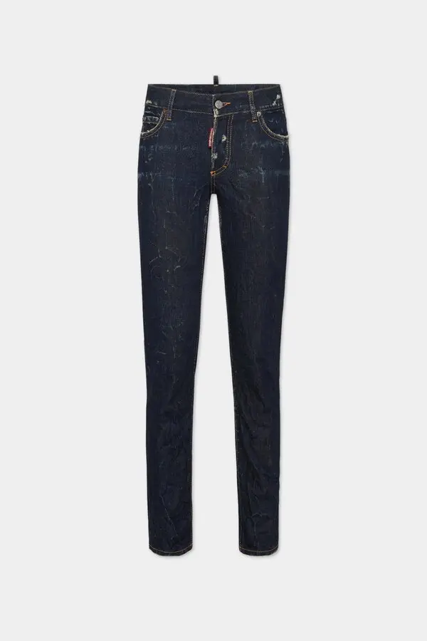 Dsquared2 Dark Crinkle Wash Medium Waist Jennifer Jeans