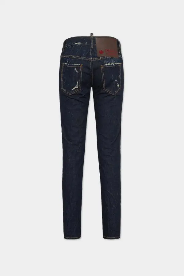 Dsquared2 Dark Crinkle Wash Medium Waist Jennifer Jeans