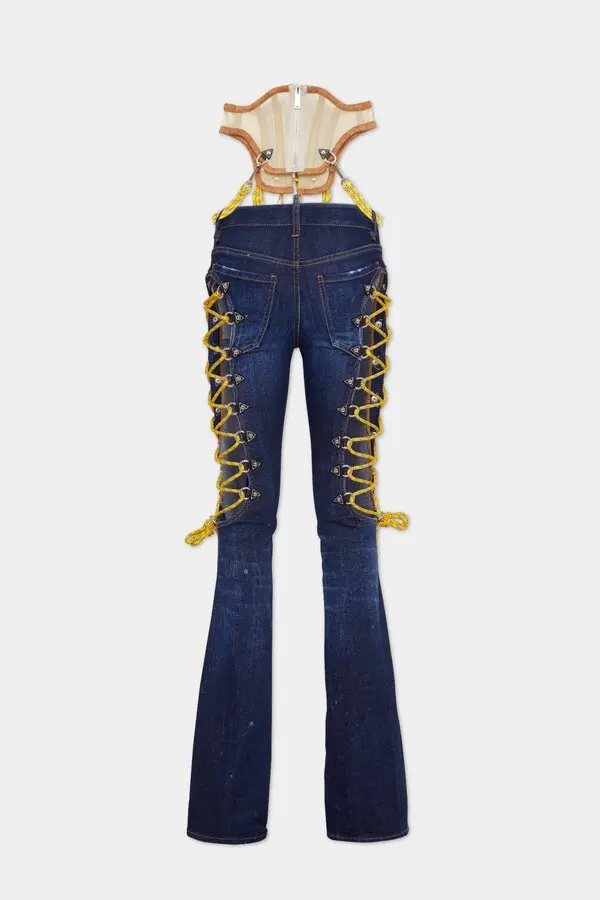 Dsquared2 Stretch Denim Hiking Trumpet Jeans