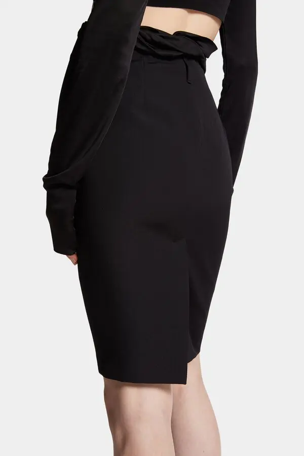 Dsquared2 Stretch Worsted Wool Pencil Skirt