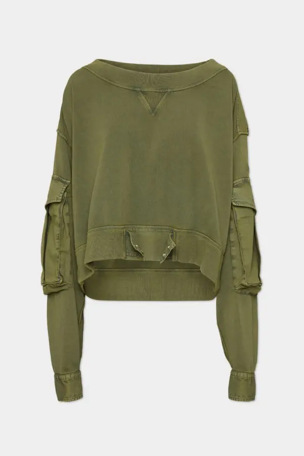 Dsquared2 Fade Dyed Multipocket Crewneck Sweatshirt