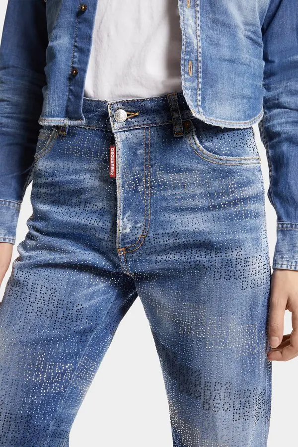 Dsquared2 Allover Crystal Wash Boston Jeans