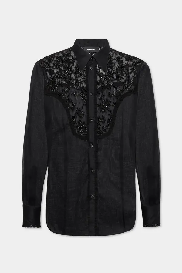 Dsquared2 Fashion Embroidered Western Shirt