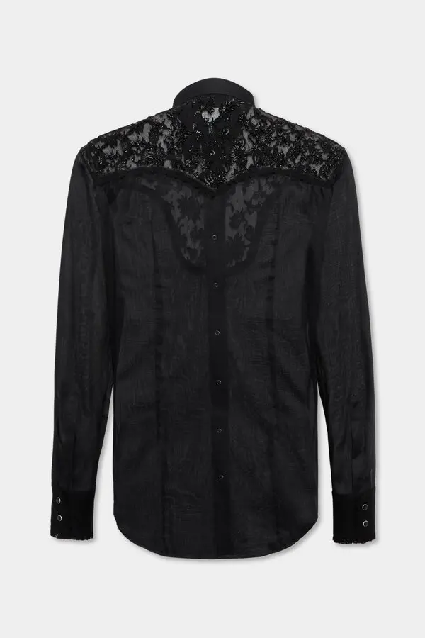 Dsquared2 Fashion Embroidered Western Shirt