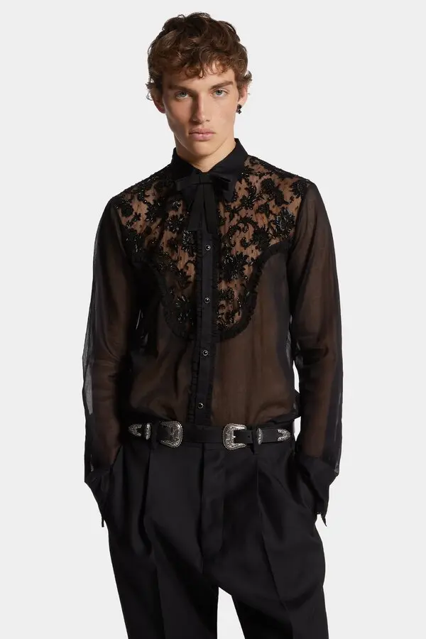 Dsquared2 Fashion Embroidered Western Shirt