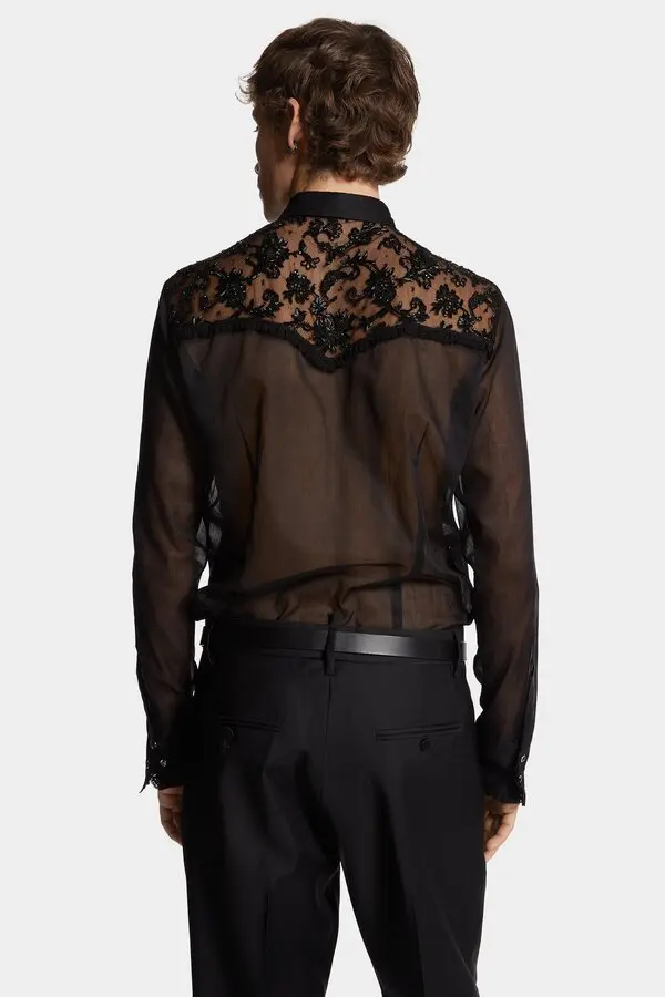 Dsquared2 Fashion Embroidered Western Shirt