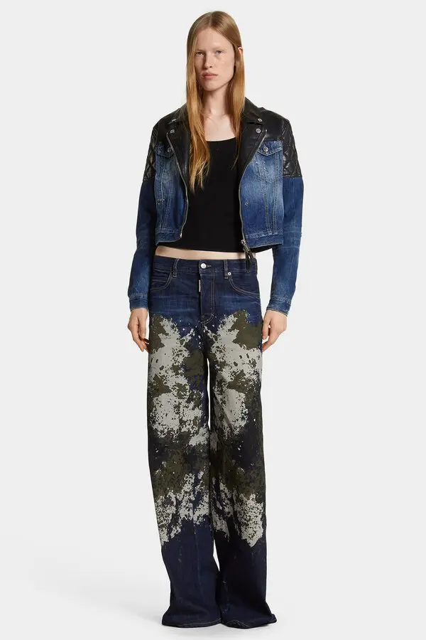 Dsquared2 Dark Urban Camo Wash Traveller Jeans