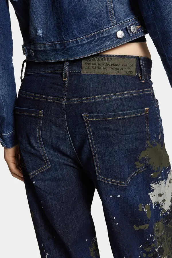 Dsquared2 Dark Urban Camo Wash Traveller Jeans
