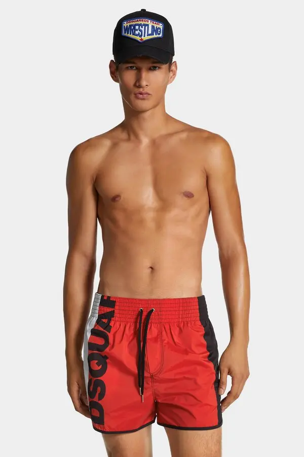 Dsquared2 Logo Colour-block Midi Swim Boxer